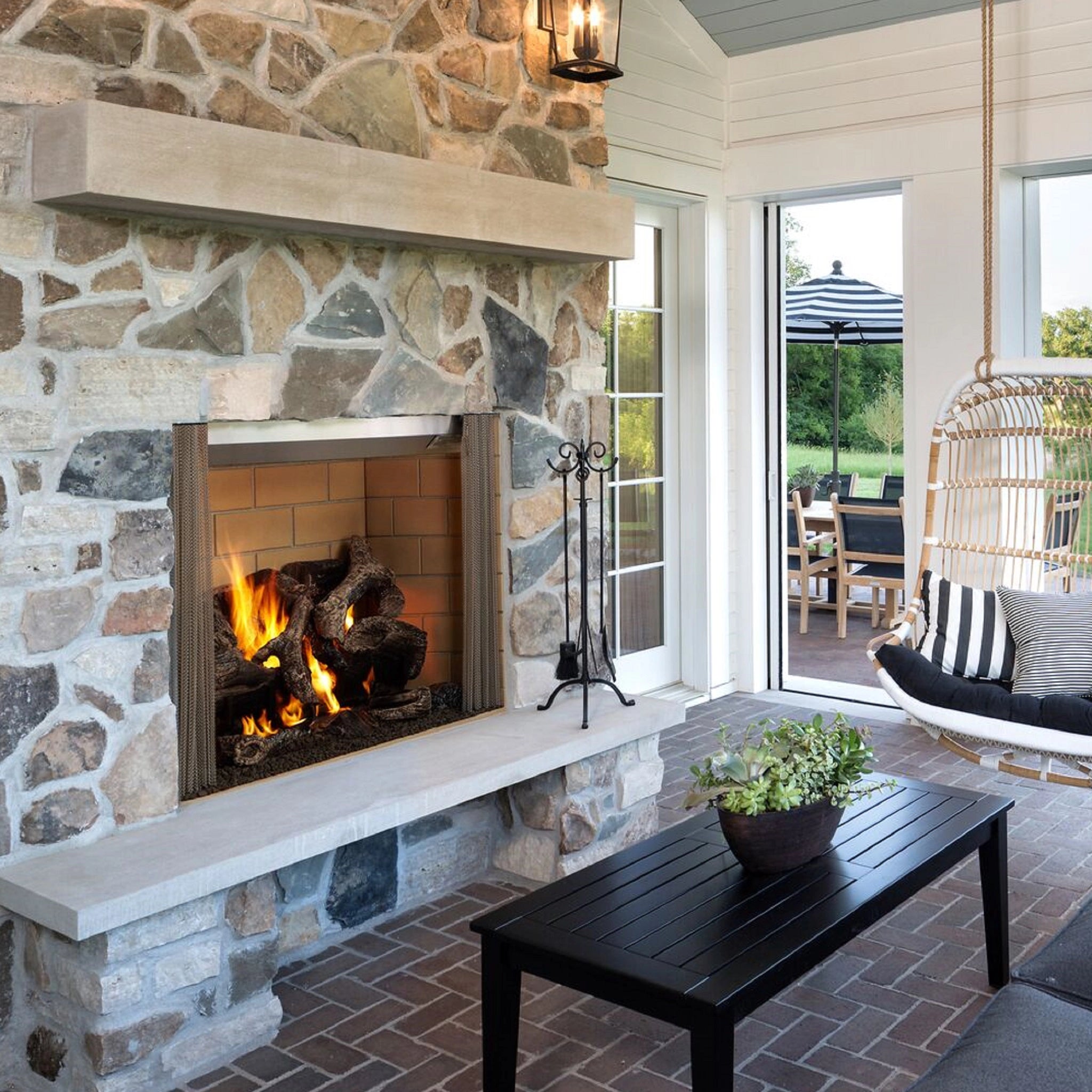 Outside Wood Burning Fireplaces Escea EK1250 Outdoor Wood Fireplace