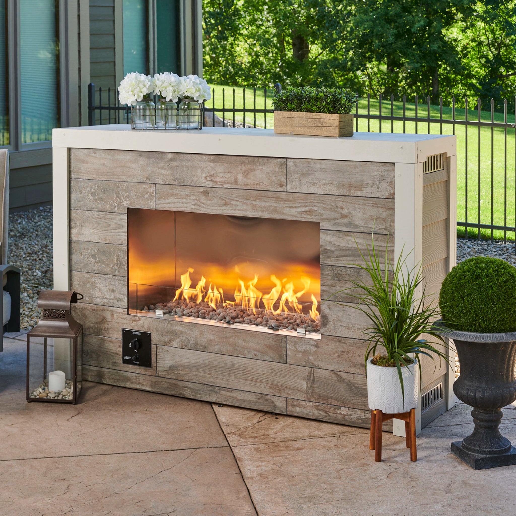 Outdoor Gas Fireplaces Modern Fire Pit Rectangle | Aegean Gas Fire Pit
